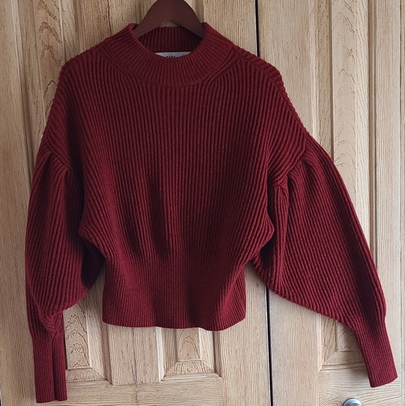 Zara | Sweaters | Zara Red Ribbed Sweater | Poshmark